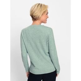 CLASSIC Damen Strickpullover "Pullover", gr&uuml;n, Gr. 40, meliert, 45% Viskose, 35% Polyamid, 20% Polyester, Pullover