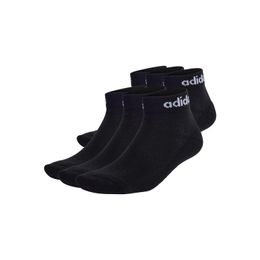 Herren Kurzsocken "Socken Linear Cushioned Ankle 6er Pack", adidas originals, Gr. 40, schwarz, Obermaterial: 71% Baumwolle CO. 26% Polyester PES. 2%