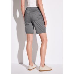 Street One Damen Bermudas, grau, Gr. 46, unifarben, Web, 97% Baumwolle, 3% Elasthan, Hosen, 4-Pocket Style