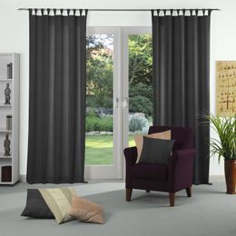 Vorhang WIRTH, B:132cm H:225cm, schwarz, Jacquard, Polyacryl, Polyester, Wohnzimmer, Gardinen, "Niederau"