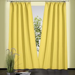Weckbrodt-Gardinen Vorhang WECKBRODT, B:135cm H:150cm, gelb, Baumwolle, Polyester, Wohnzimmer, Gardinen, "Sento", Baumwolle, blickdicht, matte Struktur, unifarben,