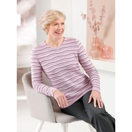 CLASSIC Damen Rundhalspullover "Pullover", grau, Gr. 40, gemustert, gestreift, 100% Polyacryl, Pullover