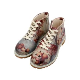 DOGO Damen Stiefel "Shortcut Boots These Are Ma Nuts Damen Stiefeletten", Gr. 39, grau, Lederimitat, Schuhe, Handgefertigt