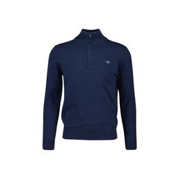 Gant Jungen Sweater "Strickpullover CLASSIC COTTON HALF ZIP", blau, Gr. XXXL, Obermaterial: 100% Baumwolle CO., Sweatshirts