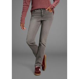 Arizona Damen Gerade Jeans "Comfort-Fit", grau, Basic, Gr. 84, Jeans, Obermaterial: 98% Baumwolle, 2% Elasthan, Jeans, High Waist