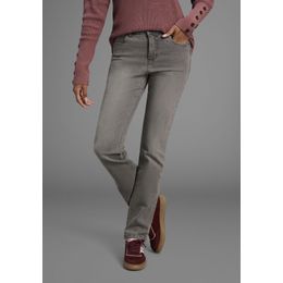 Arizona Damen Gerade Jeans "Comfort-Fit", grau, Basic, Gr. 92, Jeans, Obermaterial: 98% Baumwolle, 2% Elasthan, Jeans, High Waist