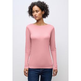 Street One Damen Langarmshirtpowder pink, Gr. 46, unifarben, Stoff, 50% Baumwolle, 50% Modal, Shirts, im soften Baumwoll-Mix