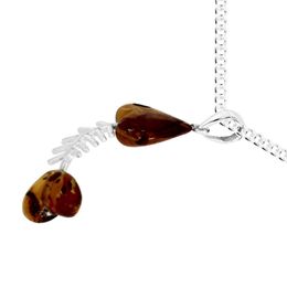 OSTSEE-SCHMUCK Damen Kette mit Anh&auml;nger "OSTSEE-SCHMUCK Kette mit Anh&auml;nger Fisch 35 mm", 45cm, Silber 925 (Sterlingsilber), L: 42, silber, Silber 925