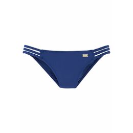 Buffalo Damen Bikini-Hose "Happy", blau, Gr. 34, unifarben, Microfaser, Polyamid, Badehosen, mit geflochtenen B&auml;ndern