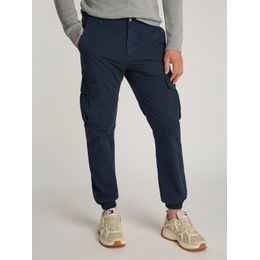Tommy Jeans Herren Cargohose "TJM RYAN CARGO", blau, Gr. 38, unifarben, Web, Obermaterial: 100% Baumwolle, Hosen, mit Logostickerei