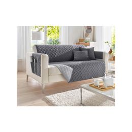 Tagesdecke, B:50cm L:200cm, grau, 100% Polyester, Tagesdecken