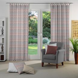 Vorhang WIRTH, B:132cm H:175cm, rot, Jacquard, Baumwolle, Polyester, Wohnzimmer, Gardinen, "Benewitz"