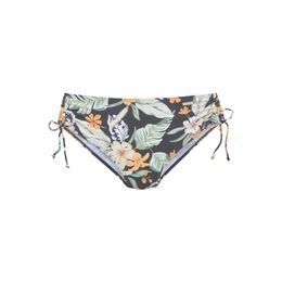 Sunseeker Damen Bikini-Hose "Suva", schwarz, Gr. 34, floral, Microfaser, Polyamid, Badehosen, h&ouml;her geschnittene Form