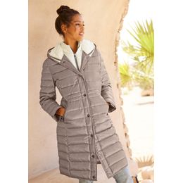 Heine Damen Steppmantel, grau, Gr. 34, unifarben, unifarben mit Farbeinsatz, unifarben mit Farbeins&auml;tzen, 55% Polyester, 45% Polyamid,