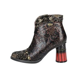 Laura Vita Damen High-Heel-Stiefelette "Laura Vita Stiefelette Leder/Textil", Gr. 38cafe, Leder, Textil, Schuhe