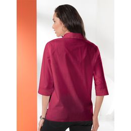 Classic Basics Damen Klassische Bluse, rot, Gr. 52, unifarben, 65% Polyester, 35% Baumwolle, Blusen