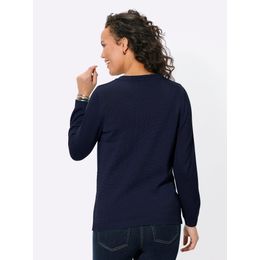 Casual Looks Damen Strickpullover "Pullover", blau, Gr. 38, unifarben, 50% Baumwolle, 50% Polyacryl, Pullover