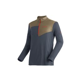 Maier Sports Herren Rollkragenpullover "Felian", grau, Gr. 48, 100% Polyester, Pullover, Herren Midlayer, pflegeleichtes Half-Zip Fleece, Regular Fit