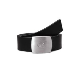 Herren Lederg&uuml;rtel "LEATHER CLAMP BUCKLE 38MM", schwarz, Gr. 125, Calvin Klein Jeans, unifarben, B&uuml;ffelleder, G&uuml;rtel, mit Logopr&auml;gung