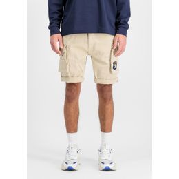 Herren Shorts "Crew Short Patch", wei&szlig;, Gr. 31, Alpha Industries, Obermaterial: 98% Baumwolle, 2% Elastan; Futter: 100% Baumwolle, Hosen