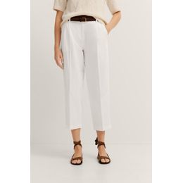Bugatti Damen Chinohose, beige, Gr. 40, unifarben, 97% Baumwolle, 3% Elasthan, Hosen, mit Bundfalte