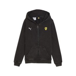 Puma Jungen Sweatjacke "Scuderia Ferrari Sportswear Kapuzen-Sweatjacke Jugendliche", schwarz, Gr. 140, Obermaterial: 100% Baumwolle; Rippe: 97%