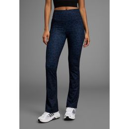 FAYN SPORTS Damen Leggings, schwarz, Gr. 24, bedruckt, Obermaterial: 80% Polyester, 20% Elasthan, Hosen, Reflektor Logo-Print