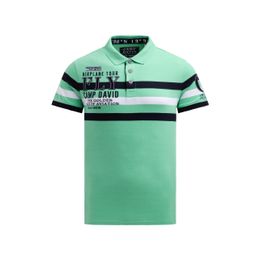 CAMP DAVID Herren Poloshirt, gr&uuml;n, Gr. S, bedruckt, bestickt, Piqu&eacute;, Material: 100% Baumwolle, Shirts, mit Stickerei