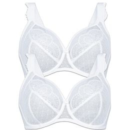 Anita Damen B&uuml;gel-BH "2er Pack B&uuml;gel BH Selma", Gr. 80, wei&szlig;, Spitze, Obermaterial: 84% Polyamid PA. 16% Elasthan EL., BHs