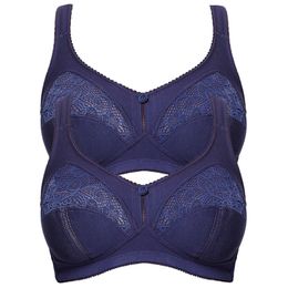 SuSa Damen Entlastungs-BH "2er Pack Entlastungs BH Topsy Plus", Gr. 85, blau, Obermaterial: 60% Baumwolle CO. 35% Polyamid PA. 5% Elasthan EL., BHs