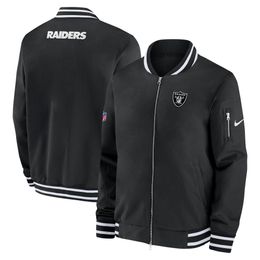 Nike Kinder Bomberjacke "Nike Jacke Las Vegas Raiders Nike Coach Bomber", schwarz, Gr. S, 100% Polyester, Jacken