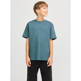 Jack & Jones Jungen Rundhalsshirt "JJEURBAN bequem, pflegeleicht, modisch", blau, Gr. 140, JACK & JONES JUNIOR, unifarben, Single Jersey, Obermaterial: 100%