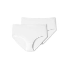 Schiesser Damen Slip "Slip 2er Pack", Gr. S, wei&szlig;, Obermaterial: 95% Baumwolle CO. 5% Elasthan EL., Unterhosen