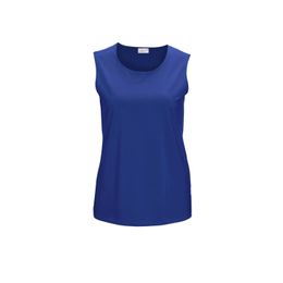 GOLDNER Damen Tr&auml;gertop "Gepflegtes Top in formstabiler Ware", blau, Gr. 52, Obermaterial: 82% Polyester PES. 18% Elasthan EL., Tops