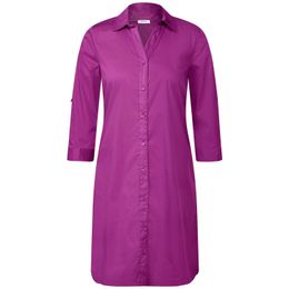 Cecil Damen Blusenkleid, rosa, Gr. XXL, unifarben, Web, 74% Baumwolle, 24% Polyamid, 2% Elasthan, Kleider, knielang