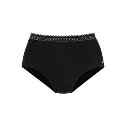 s.Oliver Damen Bikini-Hose "Aiko", schwarz, Basic, Gr. 38, unifarben, Microfaser, Microfaser, Polyamid, Badehosen, mit H&auml;keloptik