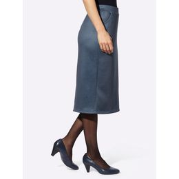 Classic Basics Damen Schlupfrock, blau, Gr. 40, meliert, unifarben, 95% Polyester, 5% Elasthan, R&uuml;ckenteil:100% Polyester, R&ouml;cke