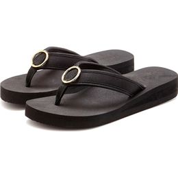 Lascana Damen Badezehentrenner "Sandale, Pantolette", Gr. 40, schwarz, Obermaterial: 100% Textilmaterial. Decksohle: 100% Synthetik. Laufsohle: 100%