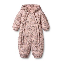 Wheat Mädchen Schneeoverall "Puffer baby Suit Edem", Gr. 74, rosa, Web, Obermaterial: 100% Polyester, bedruckt, geblümt, Overalls, wasserdicht,