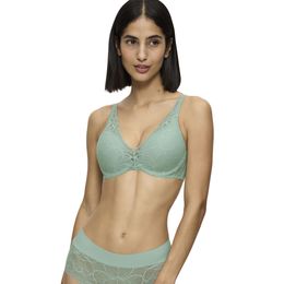 Triumph Damen B&uuml;gel-BH "Body Make-Up Illusion Lace", Gr. 85, gr&uuml;n, Microtouch, Obermaterial: 51% Polyamid, 35% Polyester, 14% Elasthan, BHs,