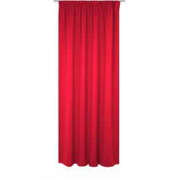 Vorhang WIRTH, B:132cm H:225cm, rot, Jacquard, Polyester, Wohnzimmer, Gardinen, "Umea"