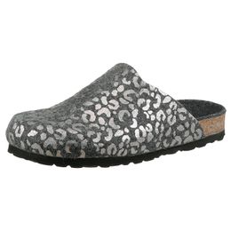 ANISTON SHOES Damen Clog, Gr. 39, silber, Filz, Glitzermuster, Schuhe, Clog, Hausschuh, Homeslipper - NEUE KOLLEKTION