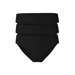 Calida Damen Slip "Slip Essential Cotton Regular Cut 3er Pack", Gr. 48, schwarz, Obermaterial: 95% Baumwolle CO. 5% Elasthan EL., Unterhosen