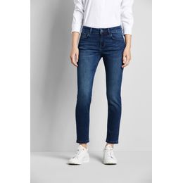 Bugatti Damen 5-Pocket-Jeans "Basic Essential", blau, Gr. 46, 81% Baumwolle, 9% Polyester, 6% Elastomultiester, 4% Elasthan, Jeans, mit