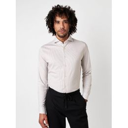 DESOTO Herren Langarmhemd "Jerseyhemd Essential Hai langarm", beige, Gr. 48, gemustert, gestreift, mehrfarbig, Jersey, Obermaterial: 100% Baumwolle,