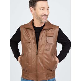 JCC Herren Lederweste "BigVest2", braun, Gr. 56, Obermaterial: 100% Lammleder, Westen