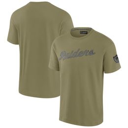 T-Shirt Fanatics "Fanatics T-Shirt Las Vegas Raiders Heritage SS Crew", Damen, Gr. L, gr&uuml;n, 100% Baumwolle, Shirts T-Shirt