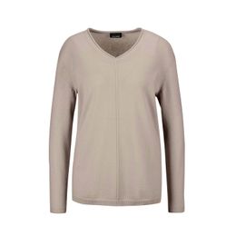 GOLDNER Damen Strickpullover "Kurzgr&ouml;&szlig;e Kaschmirpullover mit V-Ausschnitt", beige, Gr. 21, Obermaterial: 100% Kaschmir WS., Pullover