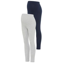 Neun Monate Damen Umstandshose "2 Stück Umstands-Hosen für Schwangerschaft und Stillzeit", blau, Basic, Gr. 36, mehrfarbig, unifarben, Jersey,
