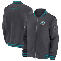 Nike Kinder Bomberjacke "Nike Jacke Miami Dolphins Nike Coach Bomber", grau, Gr. XXXL, 100% Polyester, Jacken
